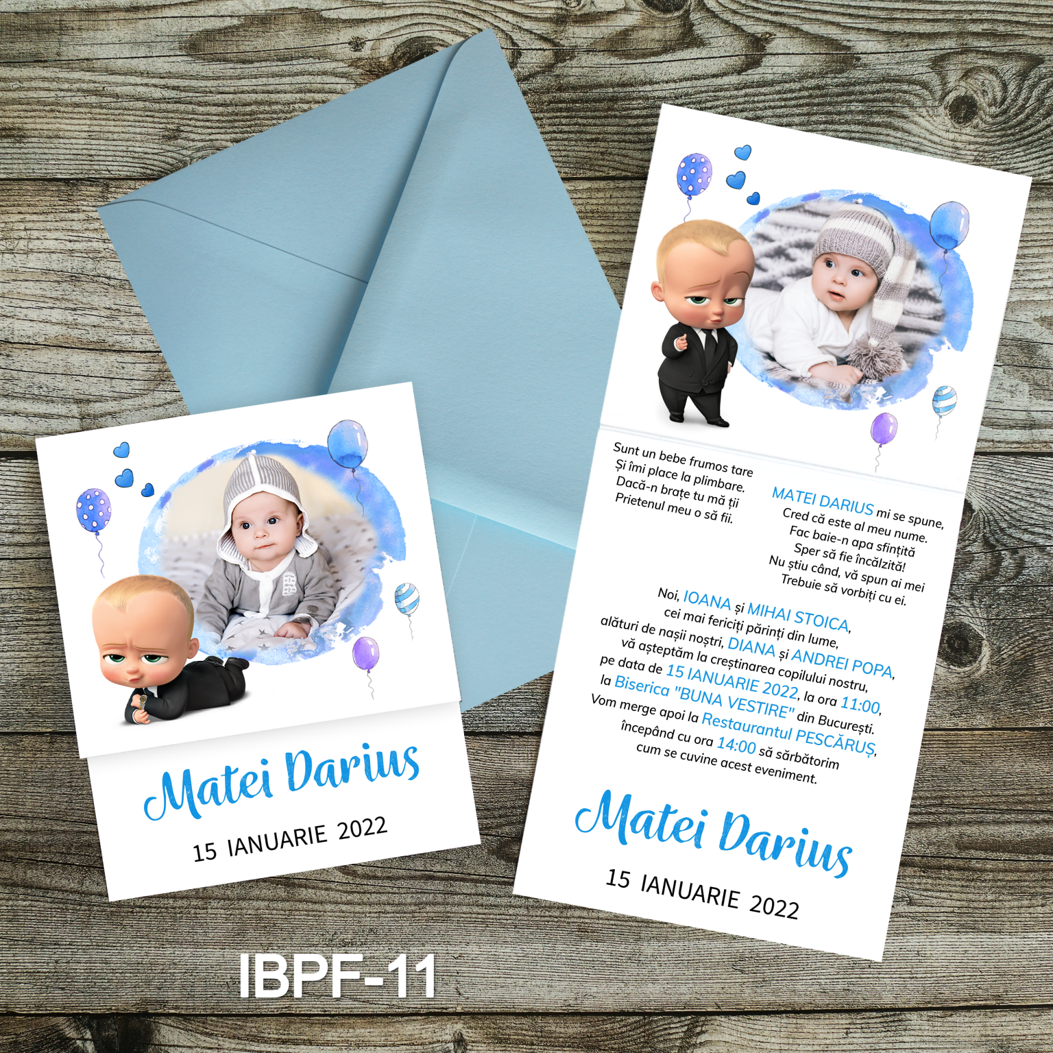 Plicuri de bani botez cu poza - Baby Boss - PBBF-039 - Invitatii Botez ...