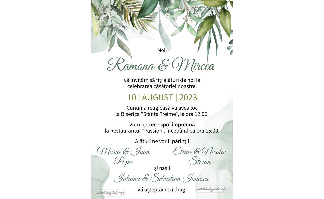 Invitatie digitala nunta - IN-02 - Invitatii Botez, marturii botez ...